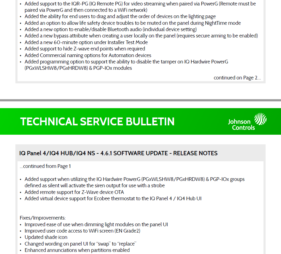 Group One NW - Qolsys IQ Panel 4 / IQ4 Hub - 4.6.1 Software Update